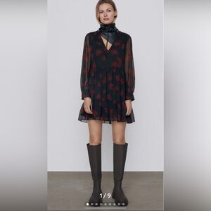 Zara | Dresses | Zara Floral Print Ruffled Dress | Poshmark